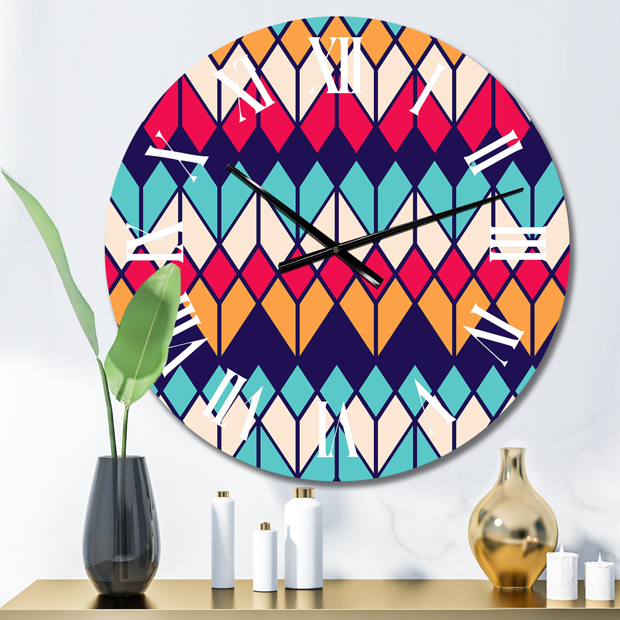 East Urban Home Rhombus Geometrics in Retro Colors II - Patterned Wall ...