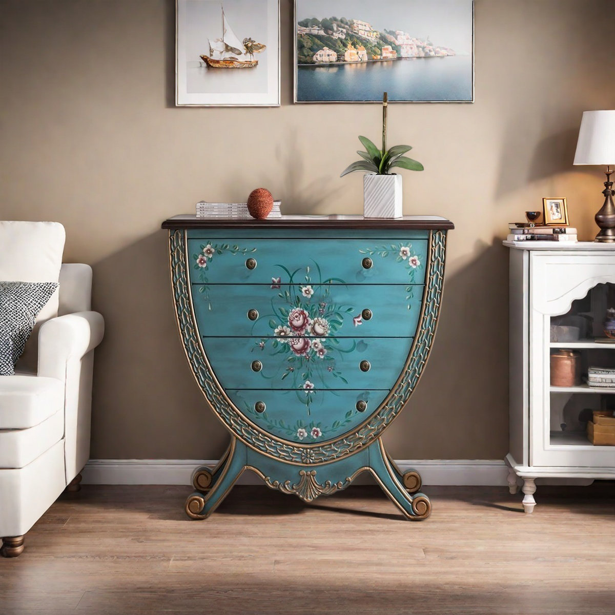 NICECABINET Retro Hand-Painted Solid Wood Accent Chests | Wayfair
