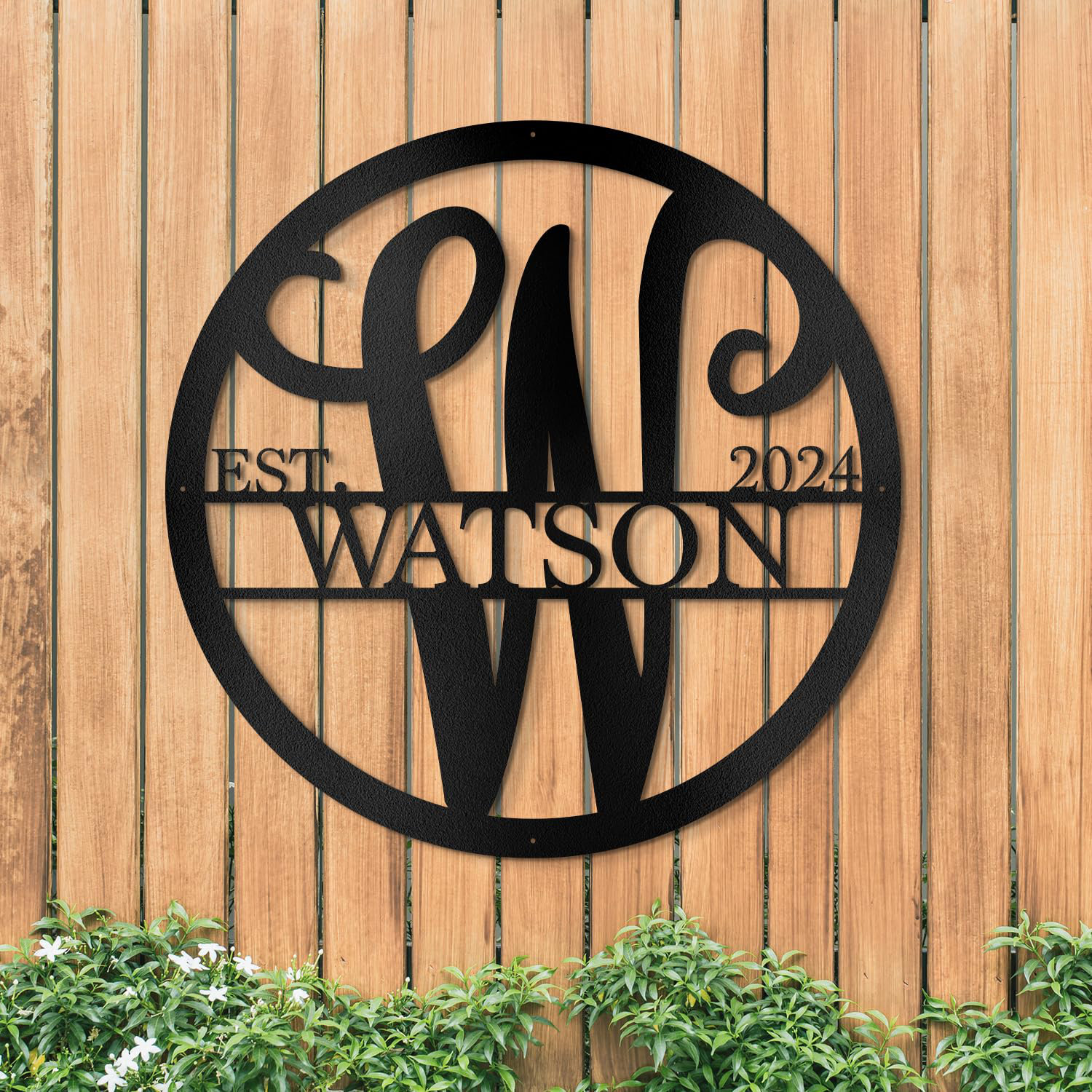 SIGNLEADER Custom Metal Name Sign Metal Wall Art Split Letter Monogram ...