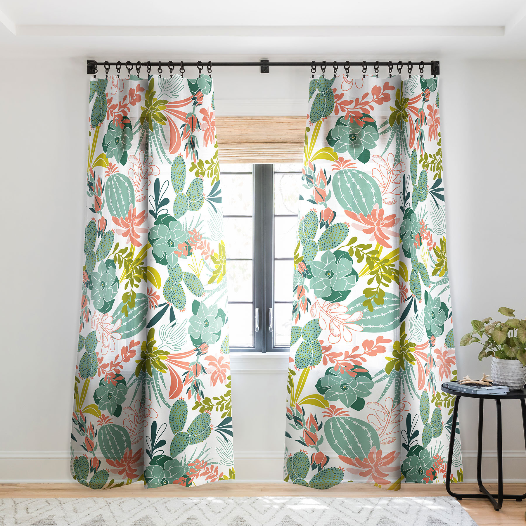 Bungalow Rose Heather Dutton Succulent Garden White Sheer Window ...