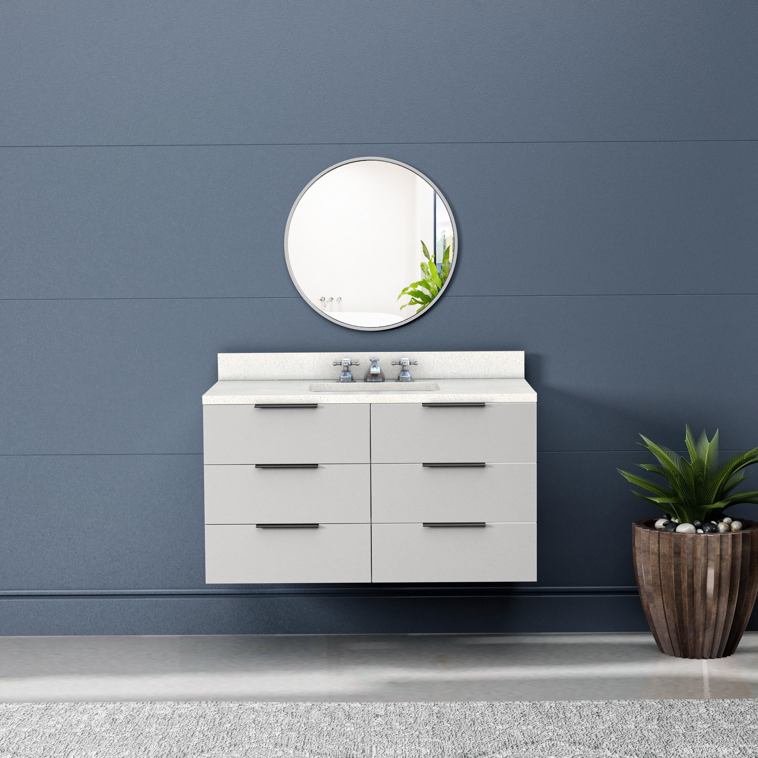 Brayden Studio Soho 42" Solid Wood Bathroom Vanity, Single Basin ...