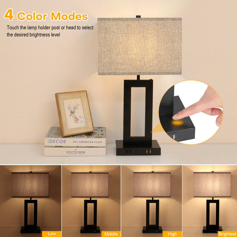 Ebern Designs Leanore Metal USB Table Lamp & Reviews | Wayfair