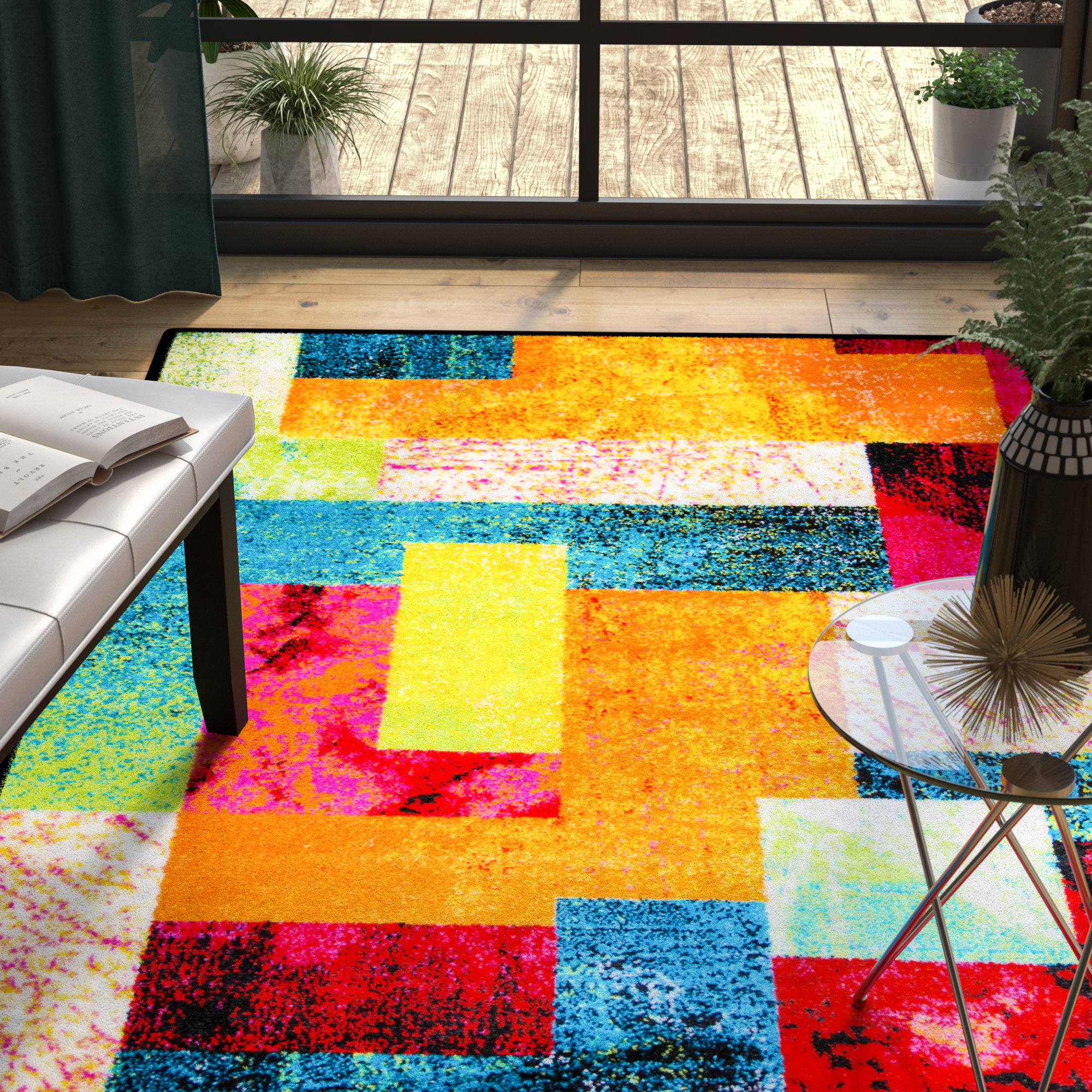 Wrought Studio™ Olgethorpe Abstract Area Rug & Reviews | Wayfair