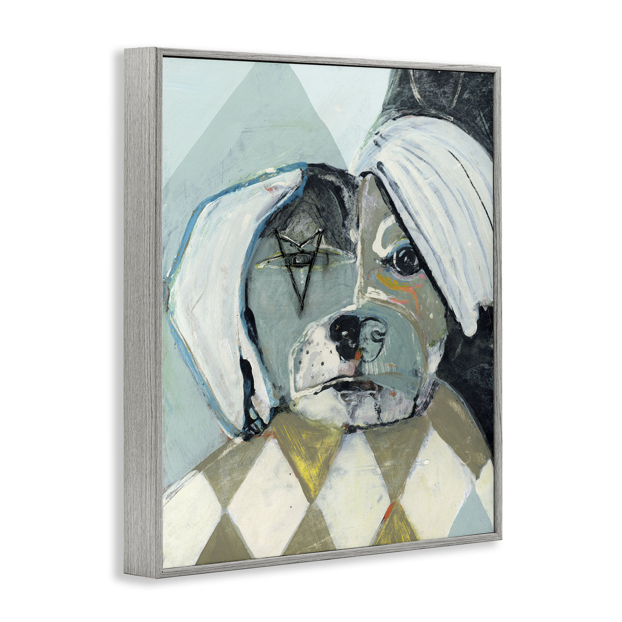 Ebern Designs Abstract Dog Face Portrait Framed Giclee, design by Stacy ...