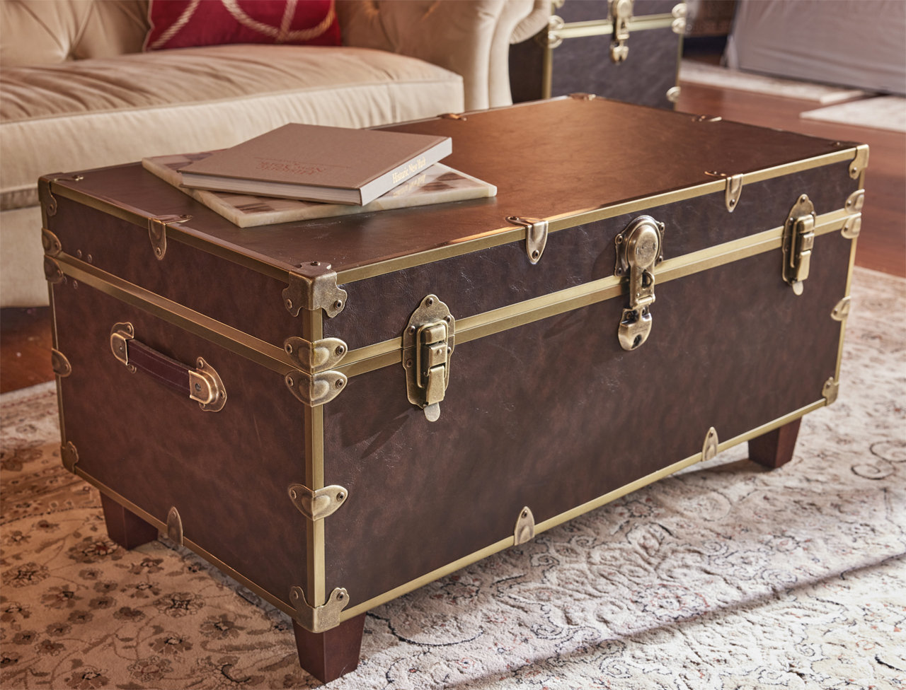 Rhino Trunk and Case RHINO LUXURY FAUX LEATHER COFFEE TABLE TRUNK ...
