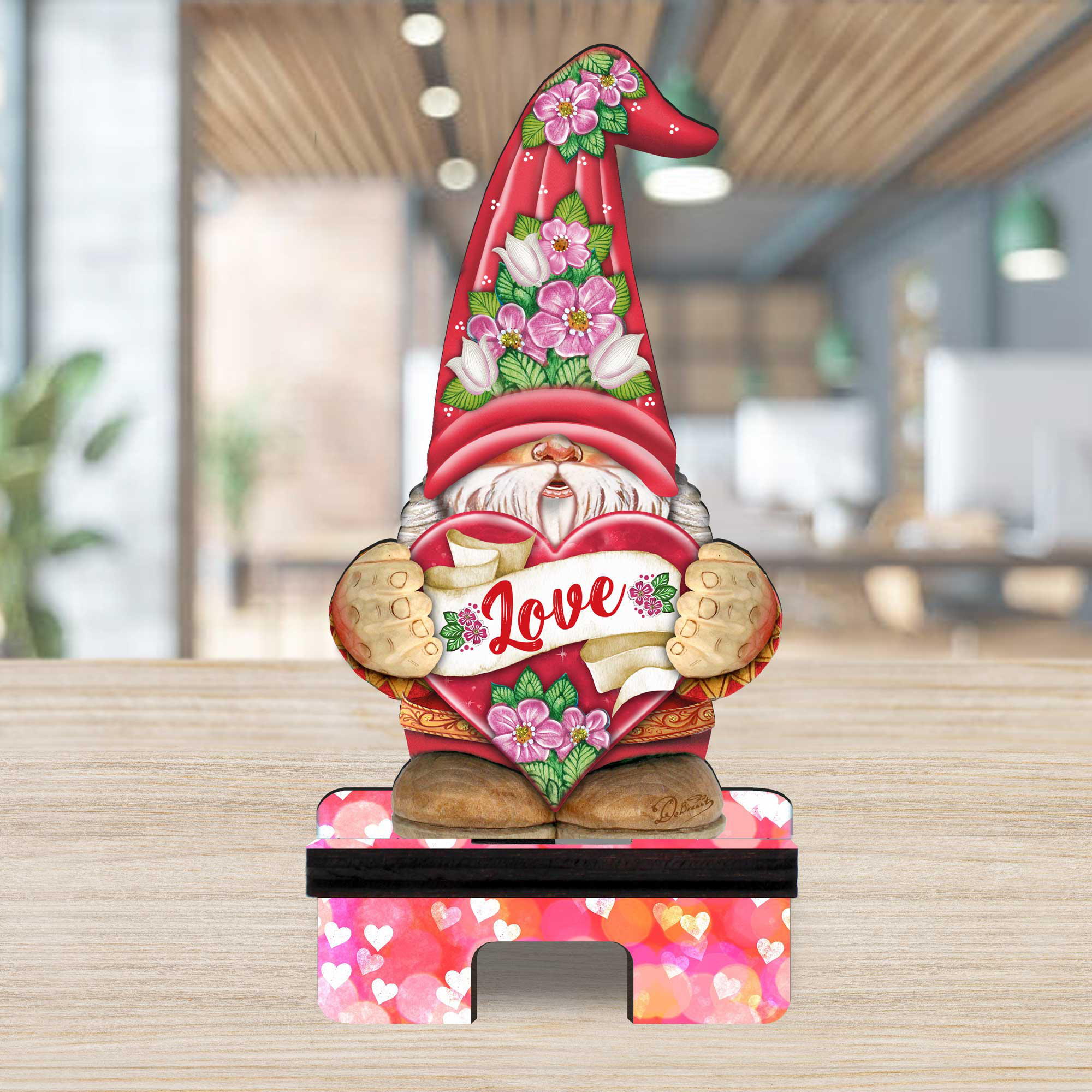 Designocracy Red/Brown Desktop Mount for Less Than 20" Screens ...