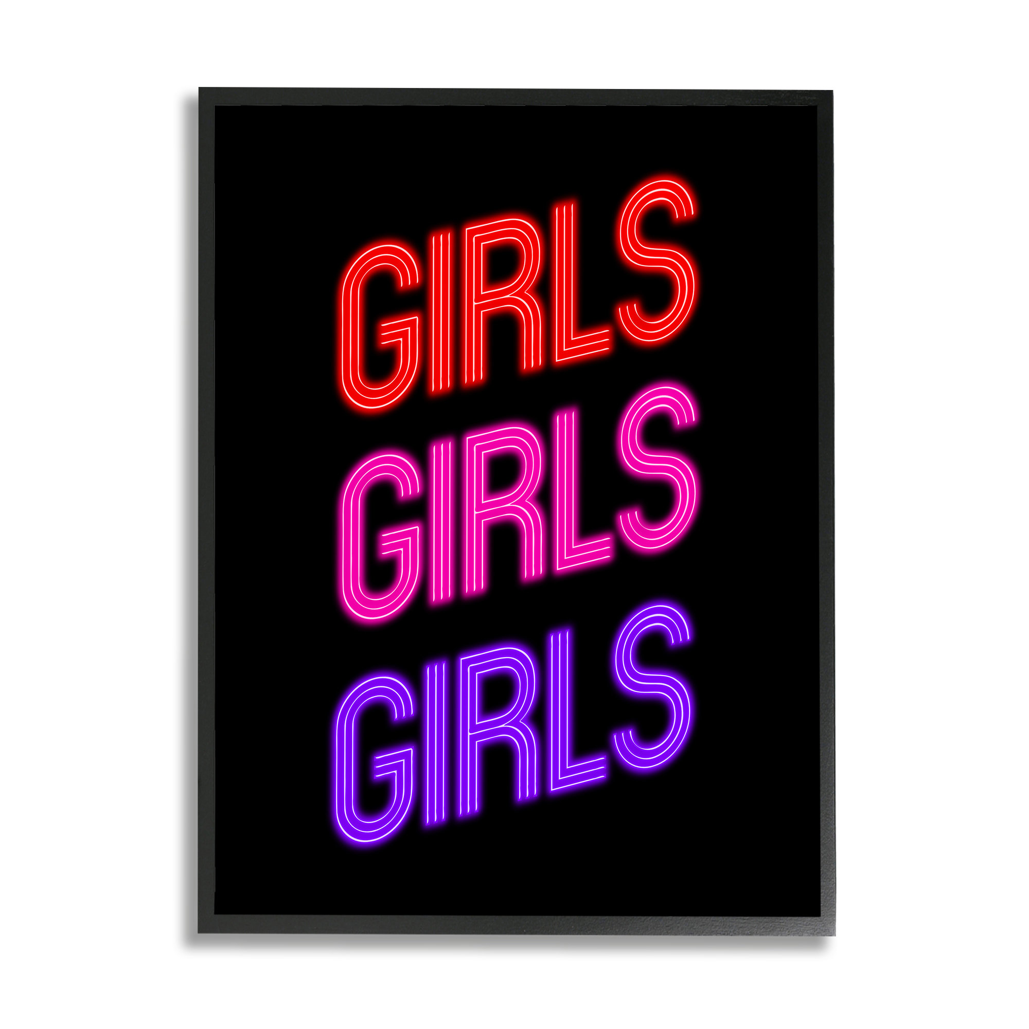 Stupell Industries Vivid Neon Girls Sign Framed by House of Lulu ...