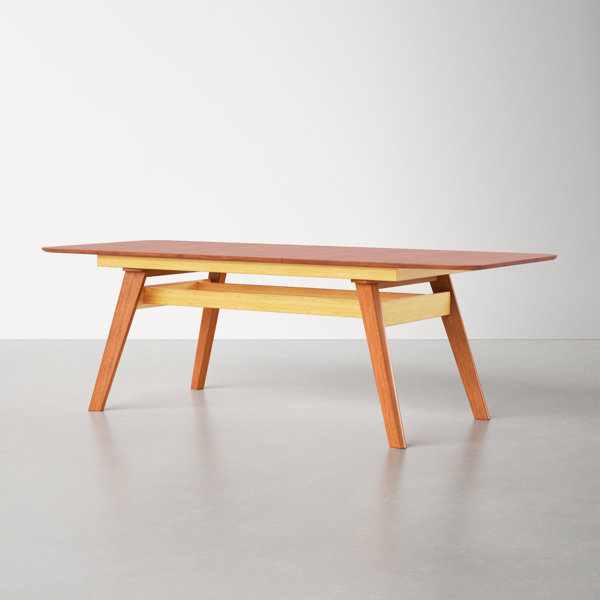 AllModern Lacey Extendable Bamboo Solid Wood Trestle Dining Table ...