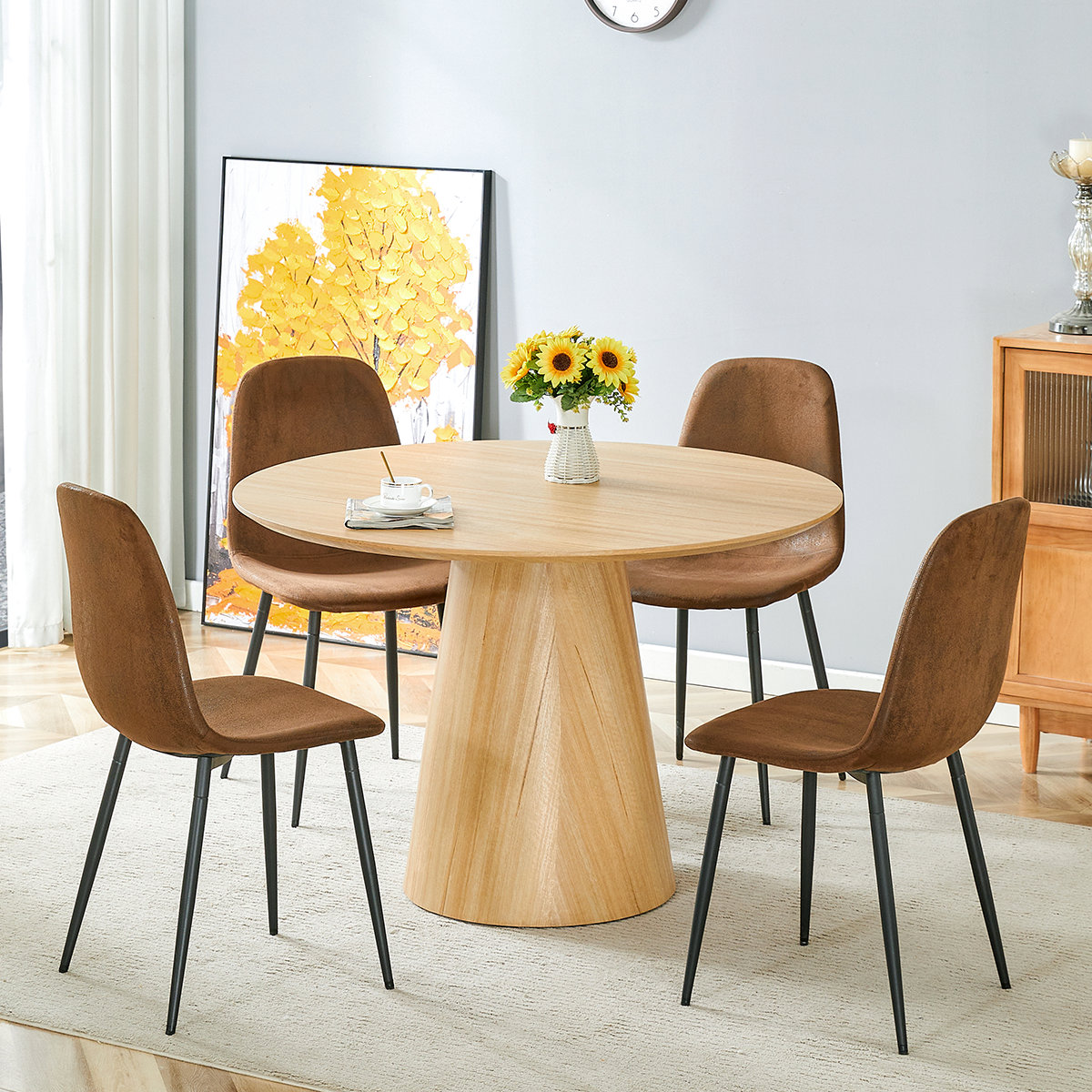 17 Stories Round Dining Table Set - Wayfair Canada