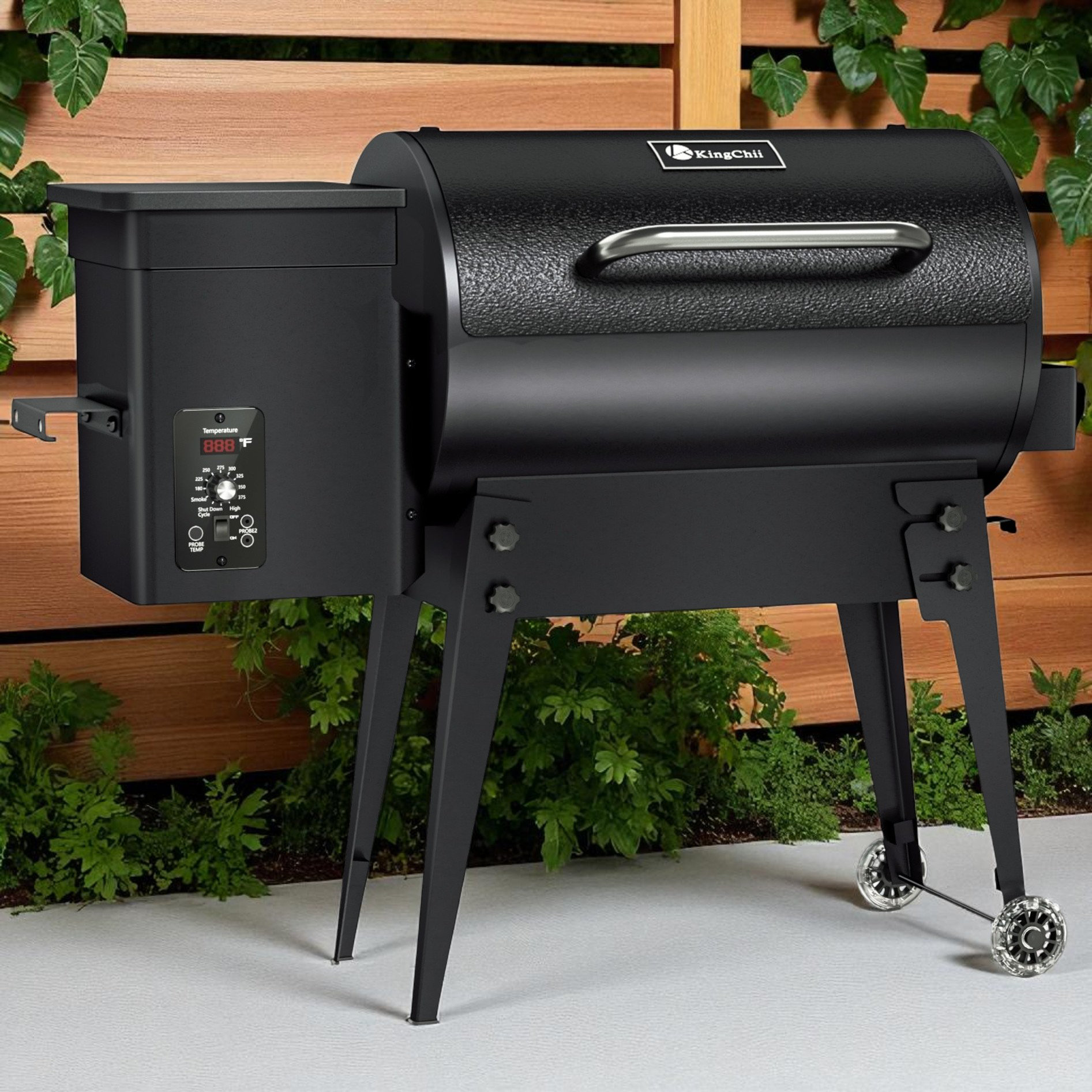 Kingchii 456 SQ.IN Wood Pellet Grill Smoker With Auto Temperature ...