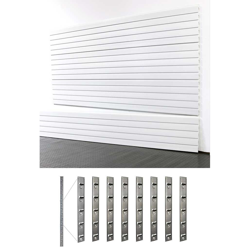 StoreWALL 60" H X 96" W Heavy Duty Slatwall Case W/ Install Strips ...