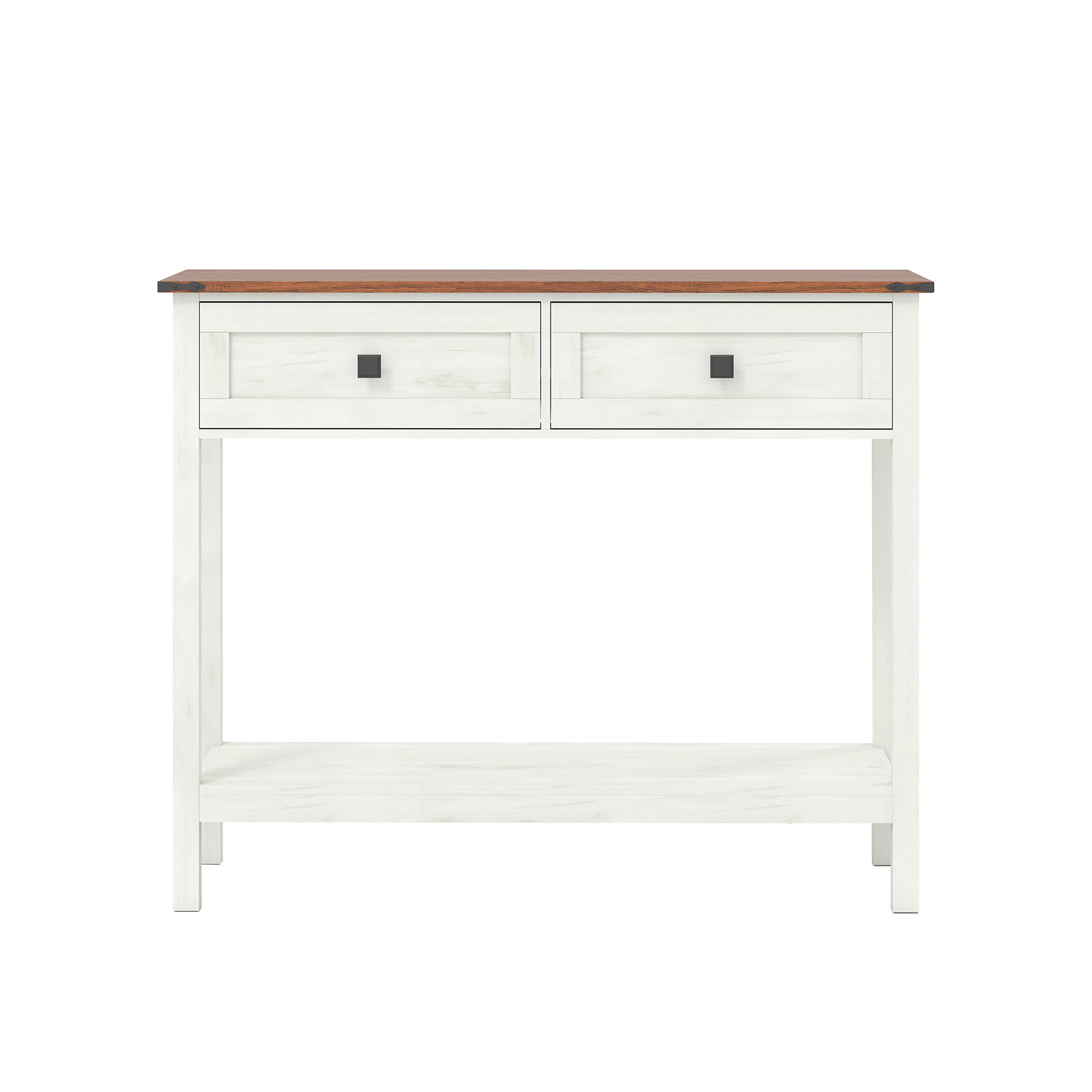 Ophelia & Co. Vintage-Inspired Entryway Table With Dual Drawers & Open ...