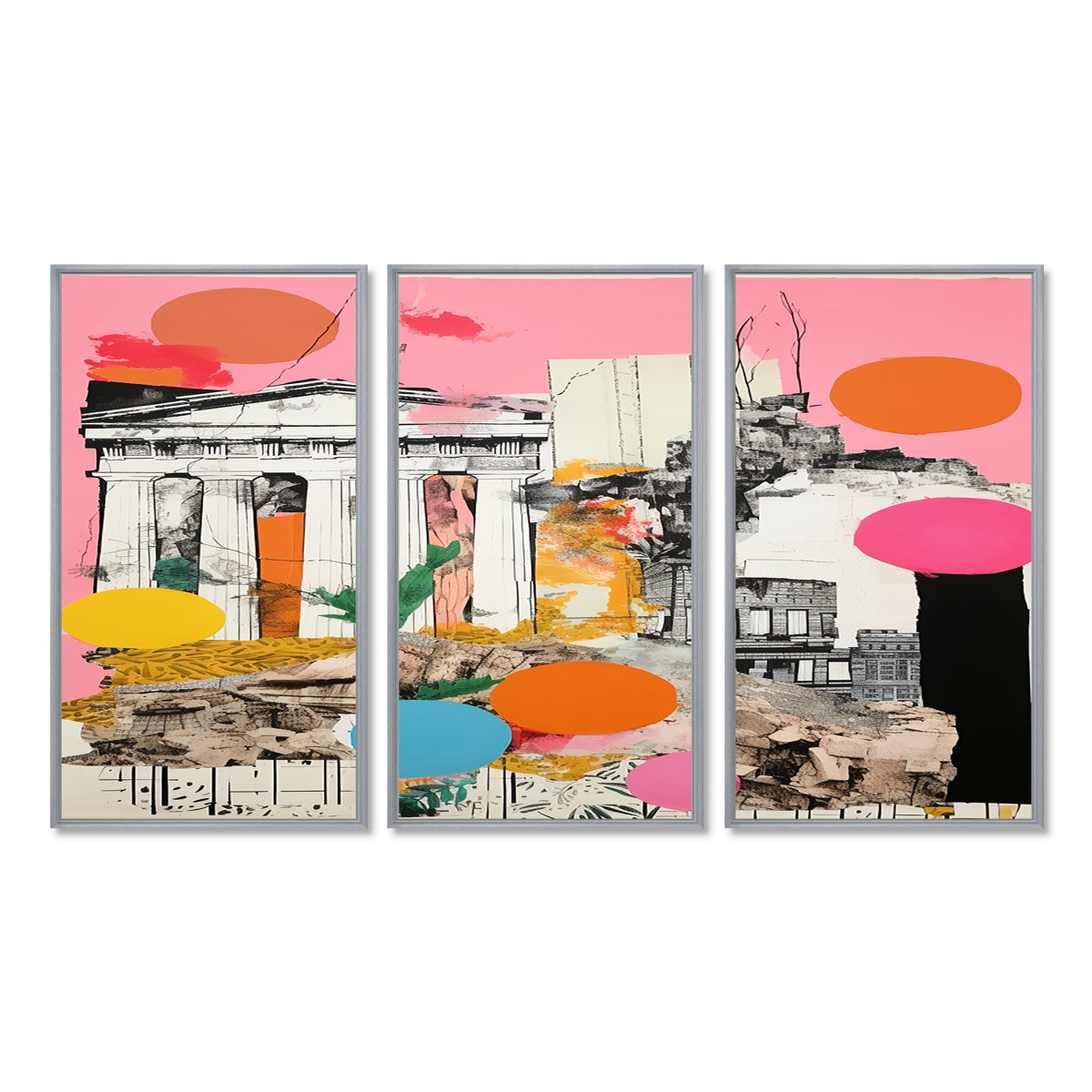 Design Art Ancient Greek Collage Parthenon - Abstract Landscape Wall ...