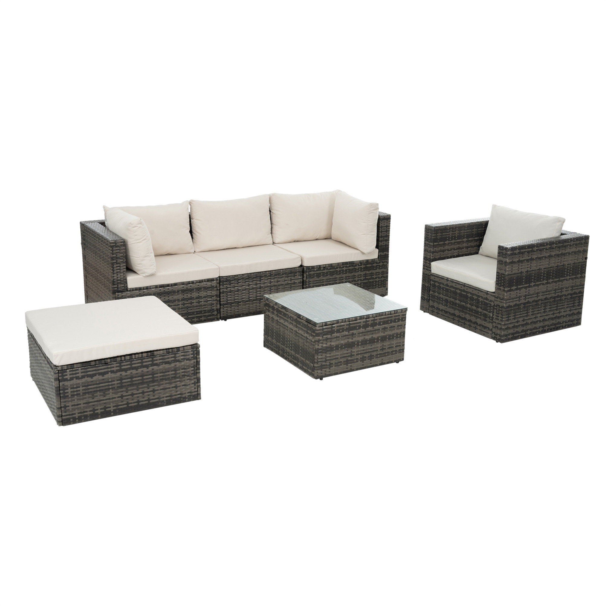 Dovecove Outdoor Wicker Furniture Set With Sturdy Metal Frame And ...