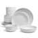 over&back Rimmed 16-Piece Semi Hand-Finished Stoneware Dinnerware Set ...