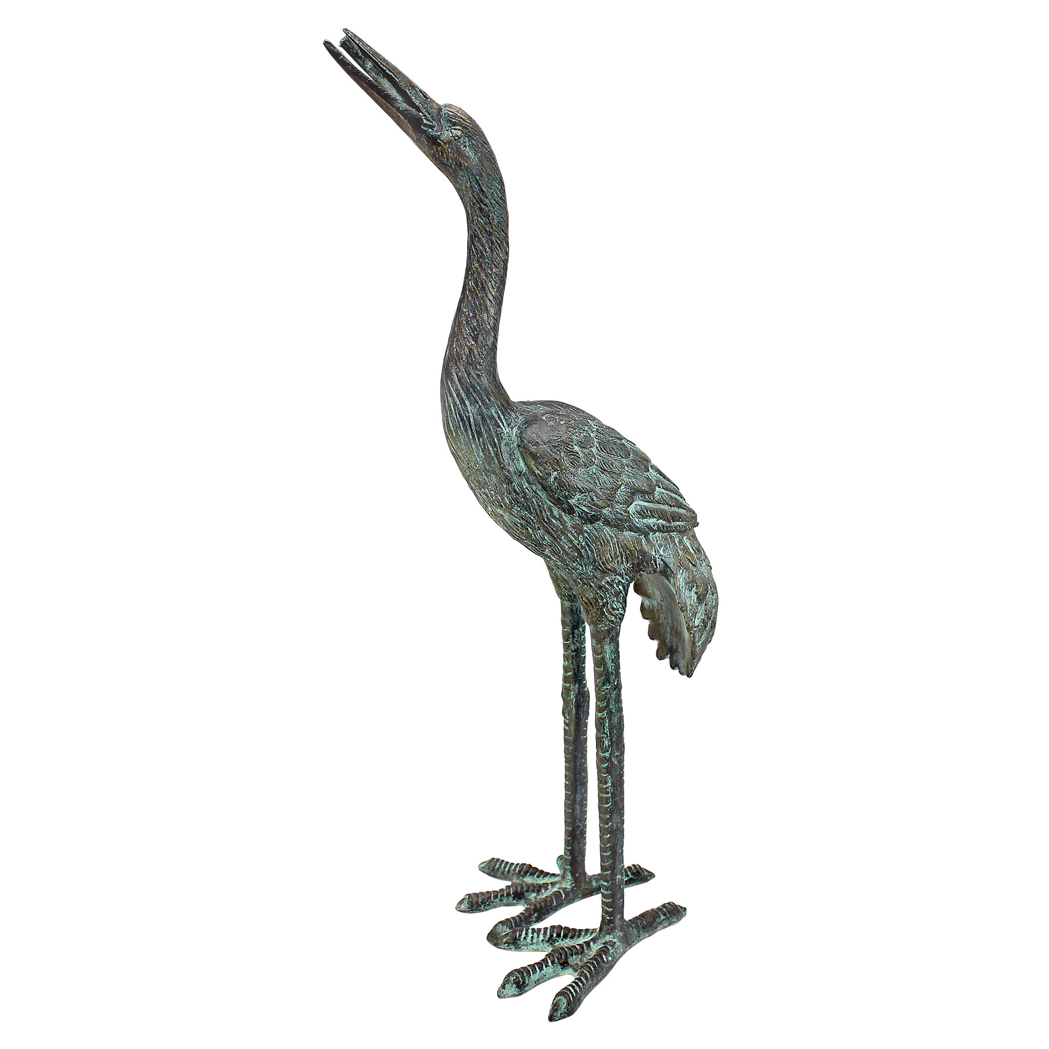 Design Toscano Straight Neck Crane Cast Bronze Garden Statue & Reviews ...