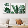 IDEA4WALL Minimal Botanical Vibrant Green Monstera And Banana Leaf Trio ...