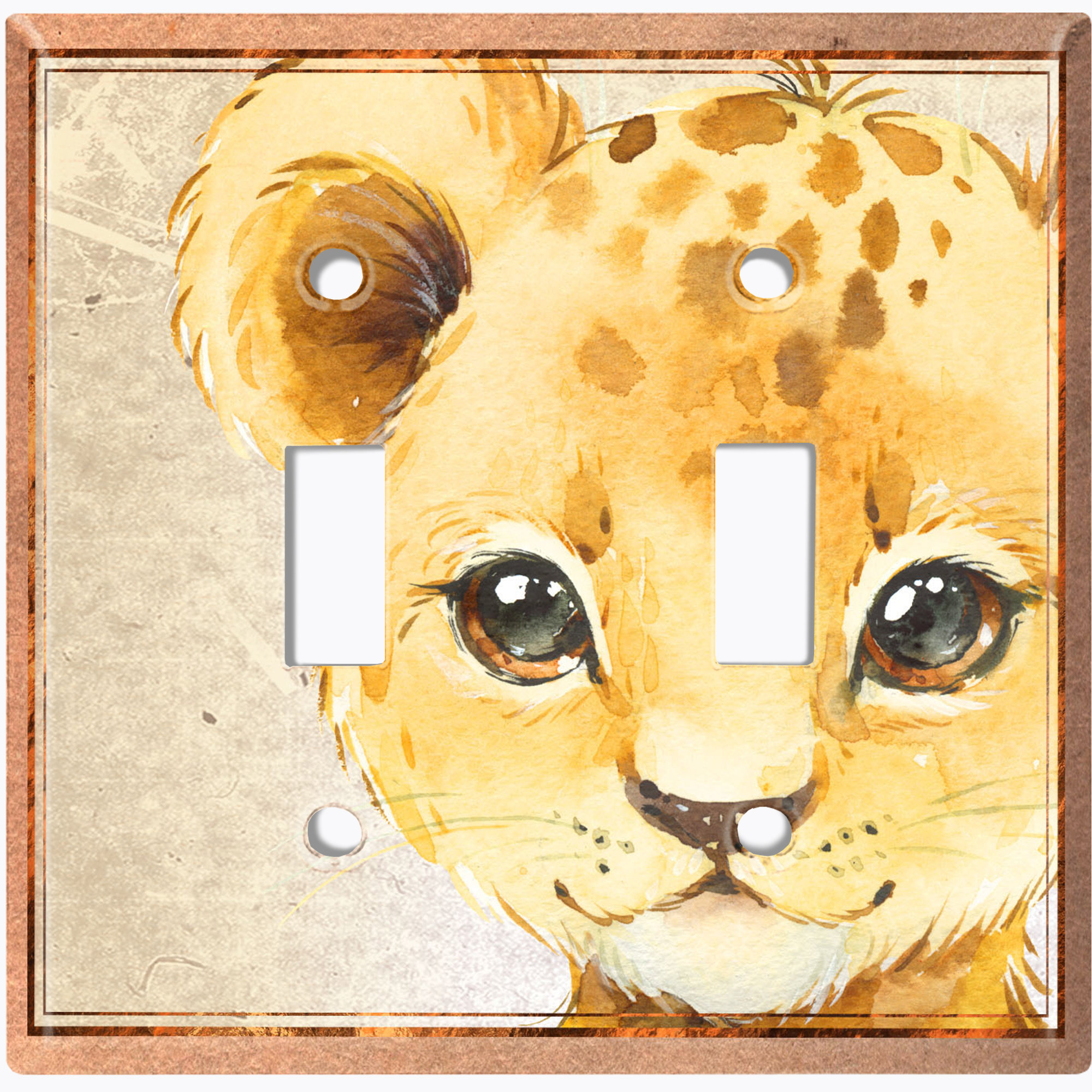 WorldAcc Cute Animal Tiger Baby 2-Gang Toggle Light Switch Wall Plate ...