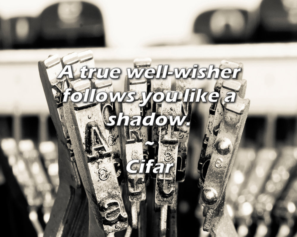 Trinx Cifar Quote: A true well-wisher follows you like a shadow ...