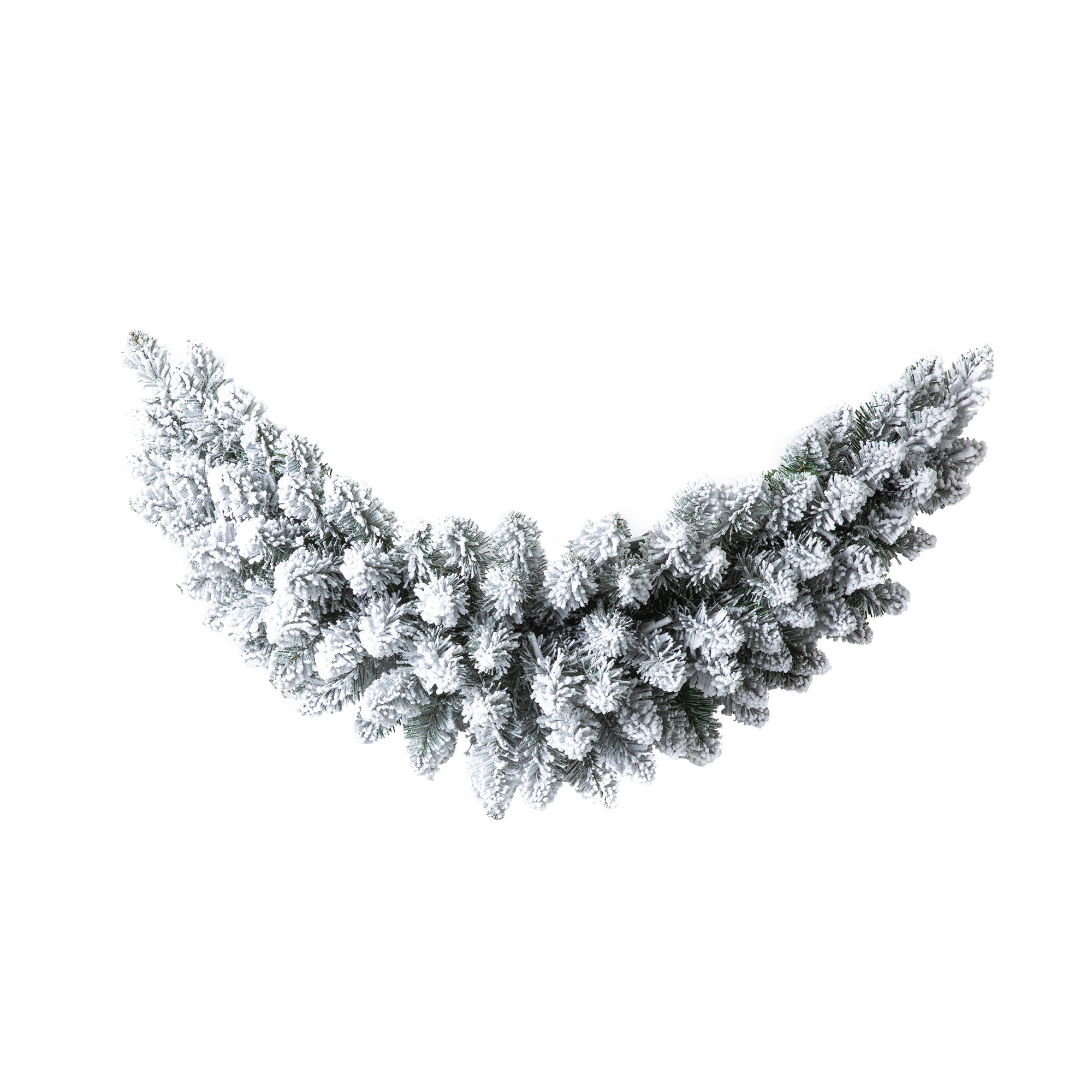 Primrue 3' Pre-Lit Snow Flocked Christmas Faux Swag with Lights | Wayfair