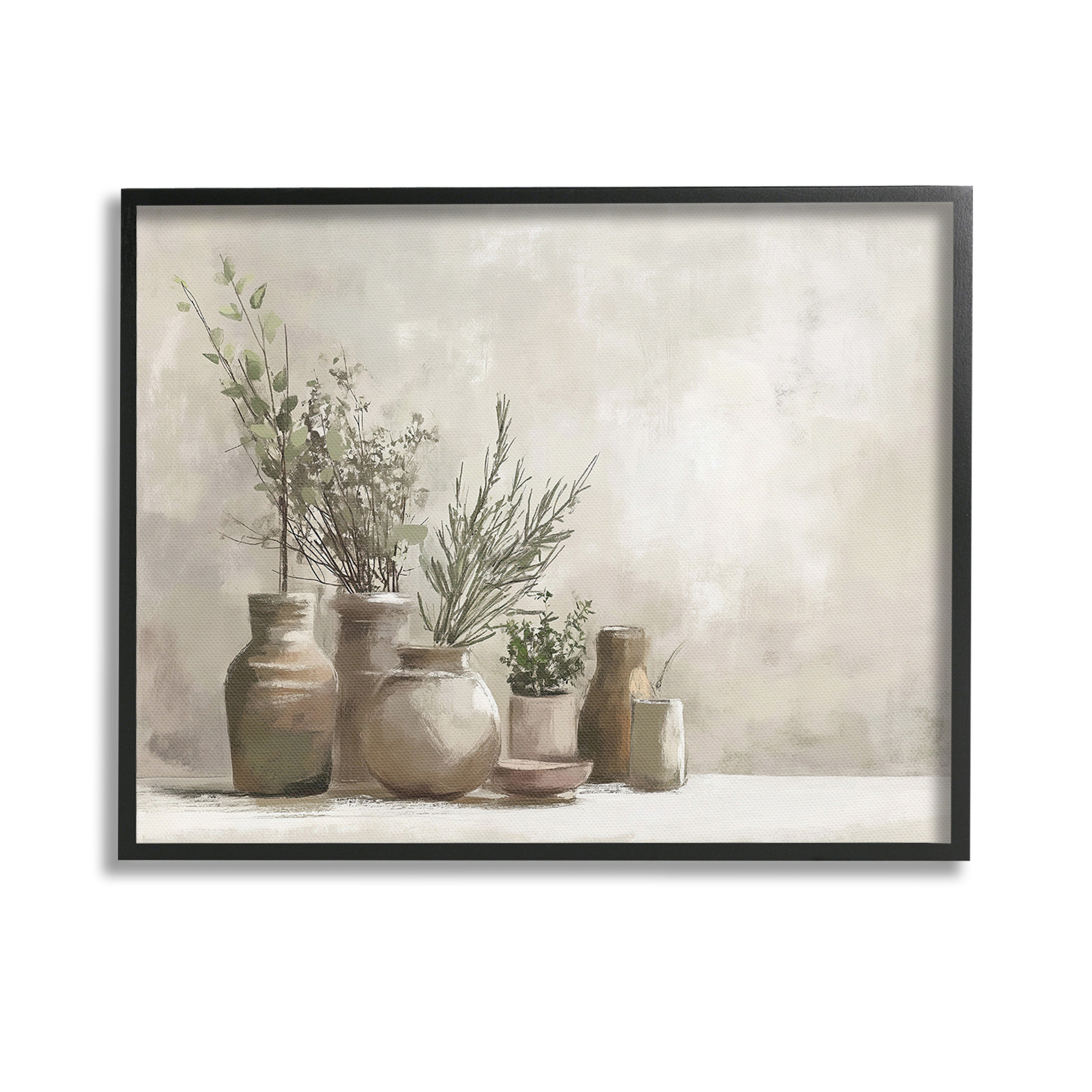 Stupell Industries Cottage Herbs in Pottery Framed Giclee Art by ...