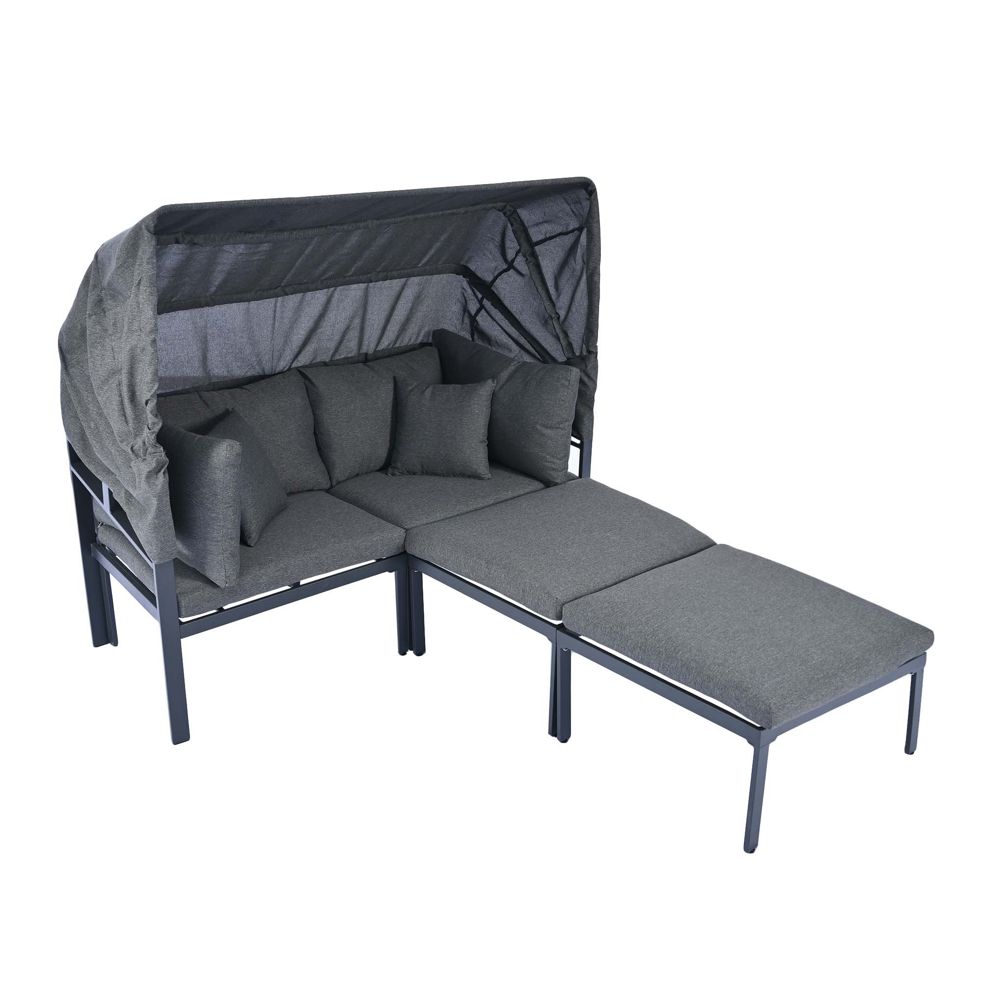Latitude Run® Travonda Outdoor Rectangle Patio Daybed with Cushions ...