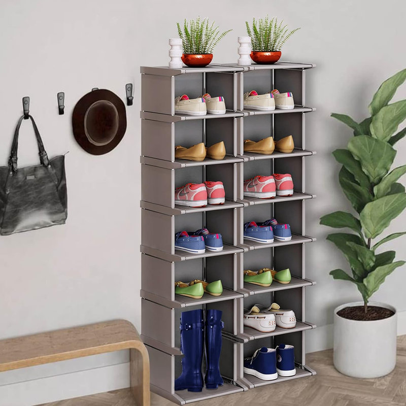 Rebrilliant 8 Tiers Shoe Rack - Vertical Shoe Shelf Storage -Tall ...