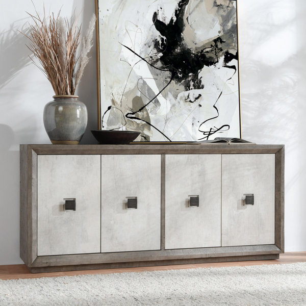 Classic Home Denver 80" Transitional Distressed Grey Sideboard Buffet ...