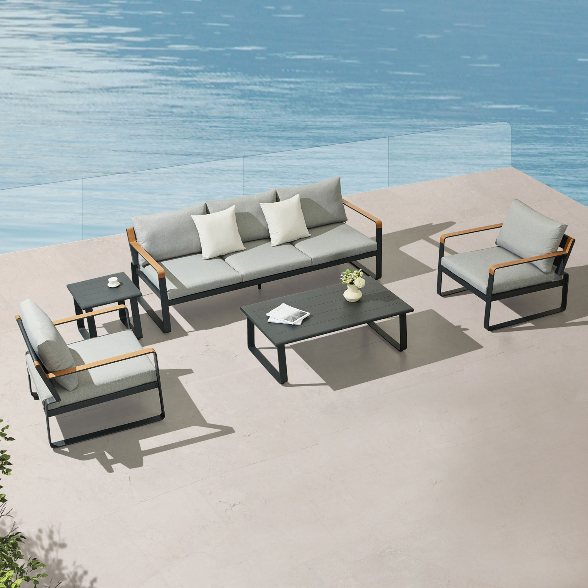 HIGOLD Denea 5-seater Outdoor Seating Group With Aluminum Frame | Wayfair