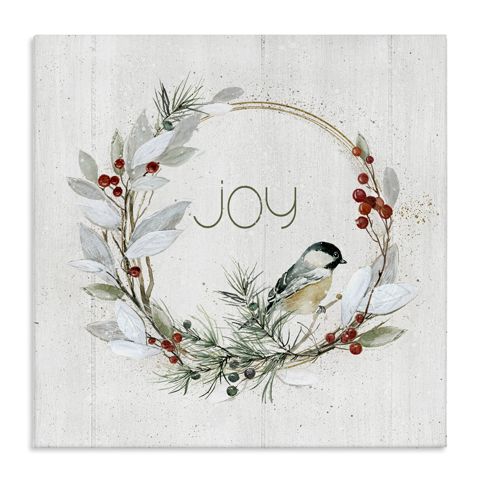 Ophelia & Co. Simple Joy Winter Wreath Canvas Wall Art by Livi Finn ...
