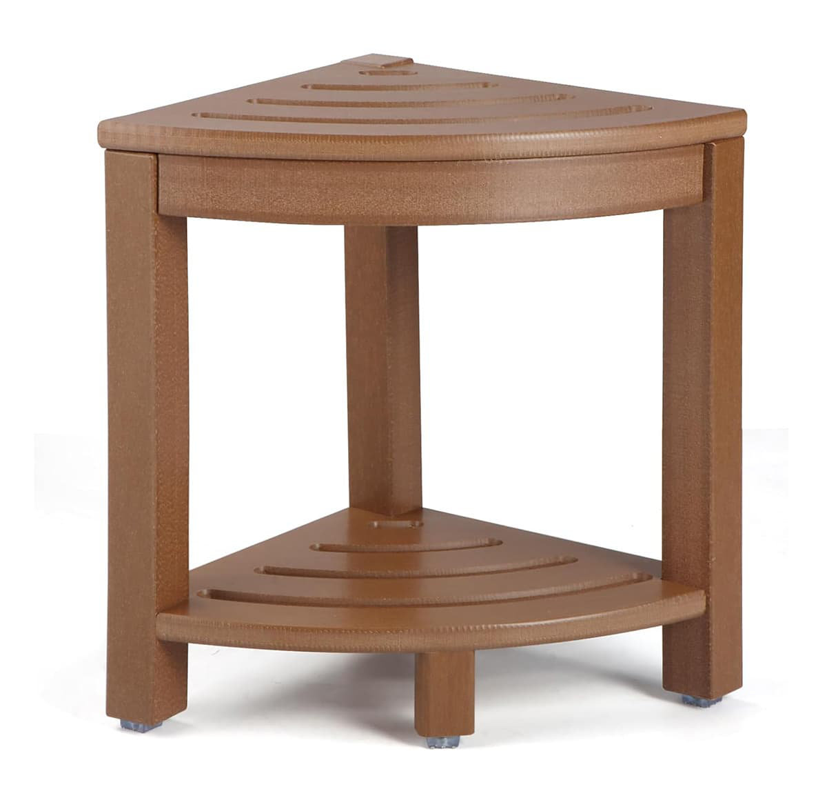 Latitude Run® White HDPE Corner Shower Stool- Compact & Versatile ...