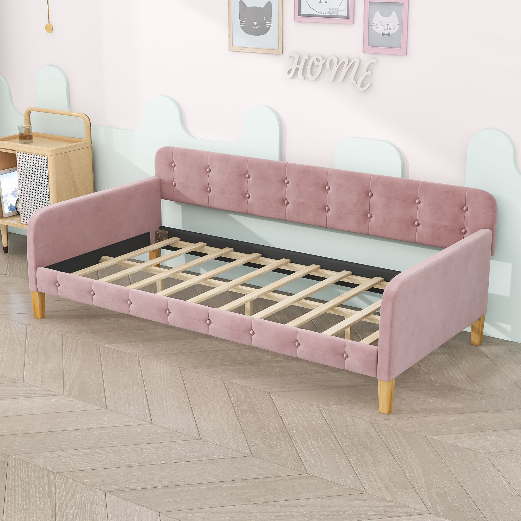 Red Barrel Studio® Kimery Velvet Upholstered Dayed with Slats | Wayfair