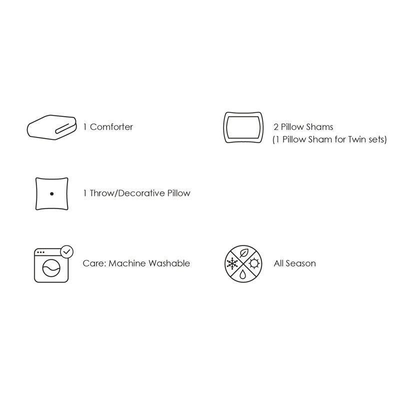 ALEX + BELLA Next Level Dark Gray/Blue Microfiber Comforter Set ...