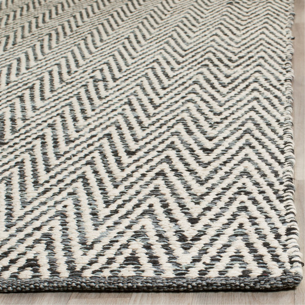 Ebern Designs Alphy Hand Woven Cotton Chevron Rug & Reviews | Wayfair