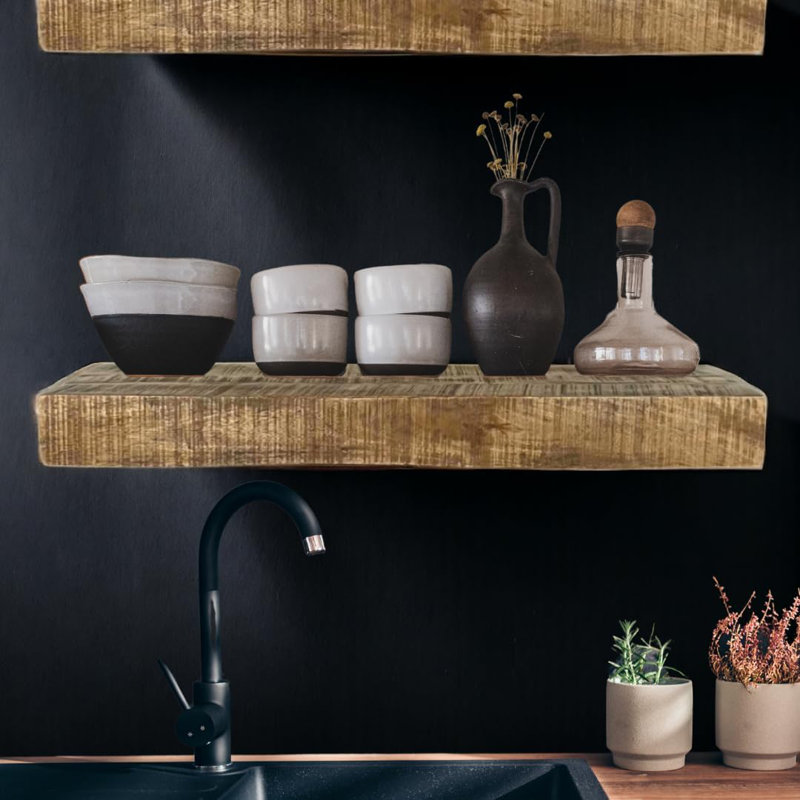 Millwood Pines Chyral Mango Floating Shelf with Reclaimed Wood | Wayfair