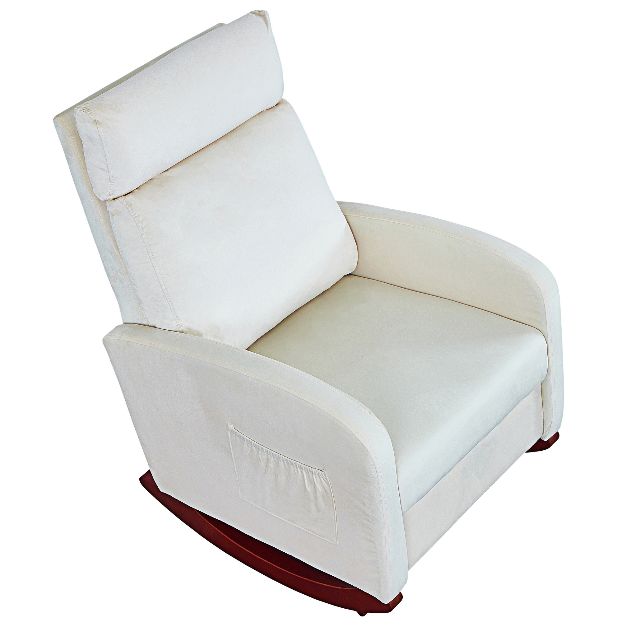 Red Barrel Studio® Mid Century Velvet Rocker Sofa With Wood Leg For ...