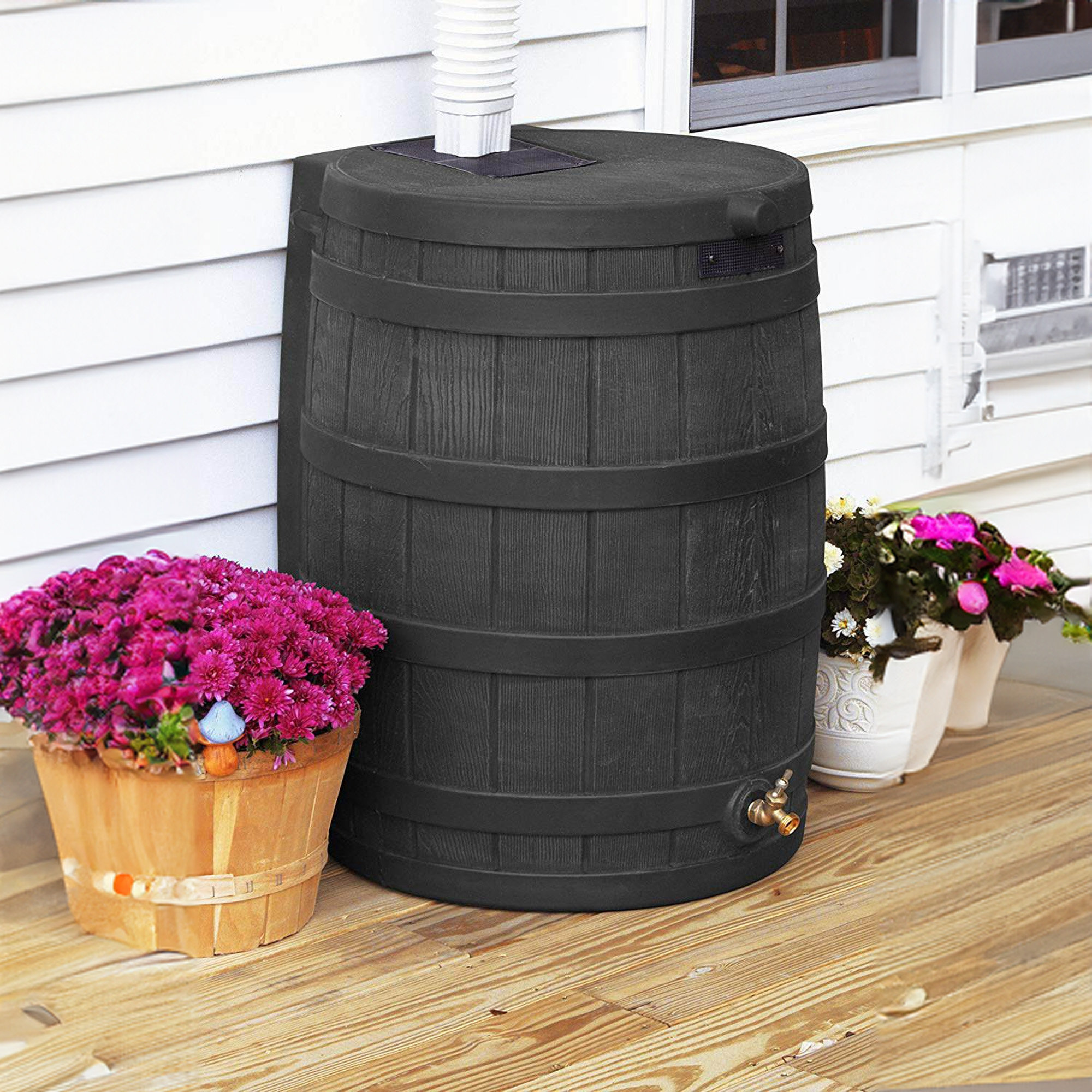Good Ideas 50 Gallons Gal. Weather Resistant Wood Rain Barrel - Wayfair ...