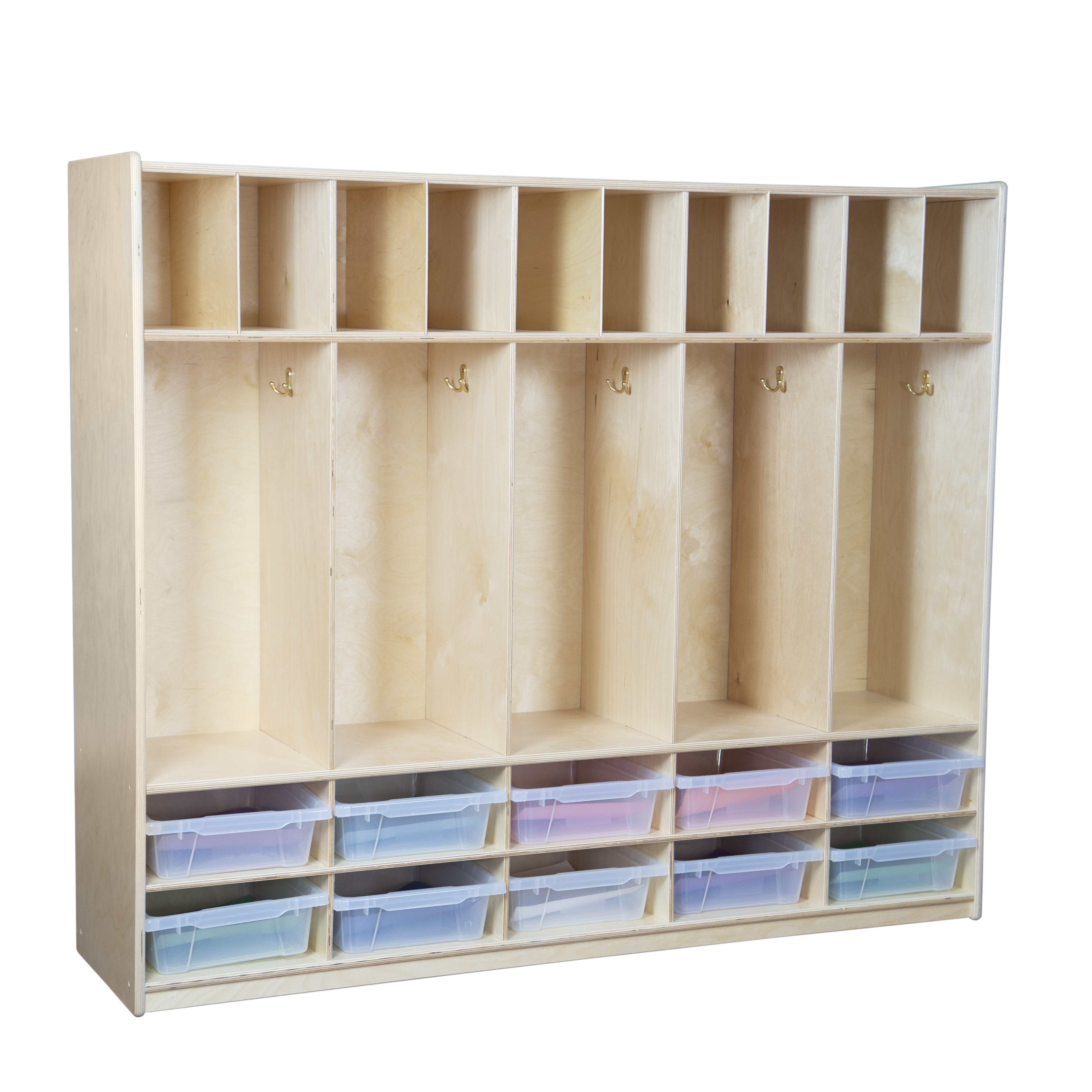 Wood Designs Locker and Communication Center with 10 Translucent Trays ...