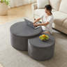 Latitude Run® Upholstered Round Coffee Table Of 2, Modern Foam End Side ...