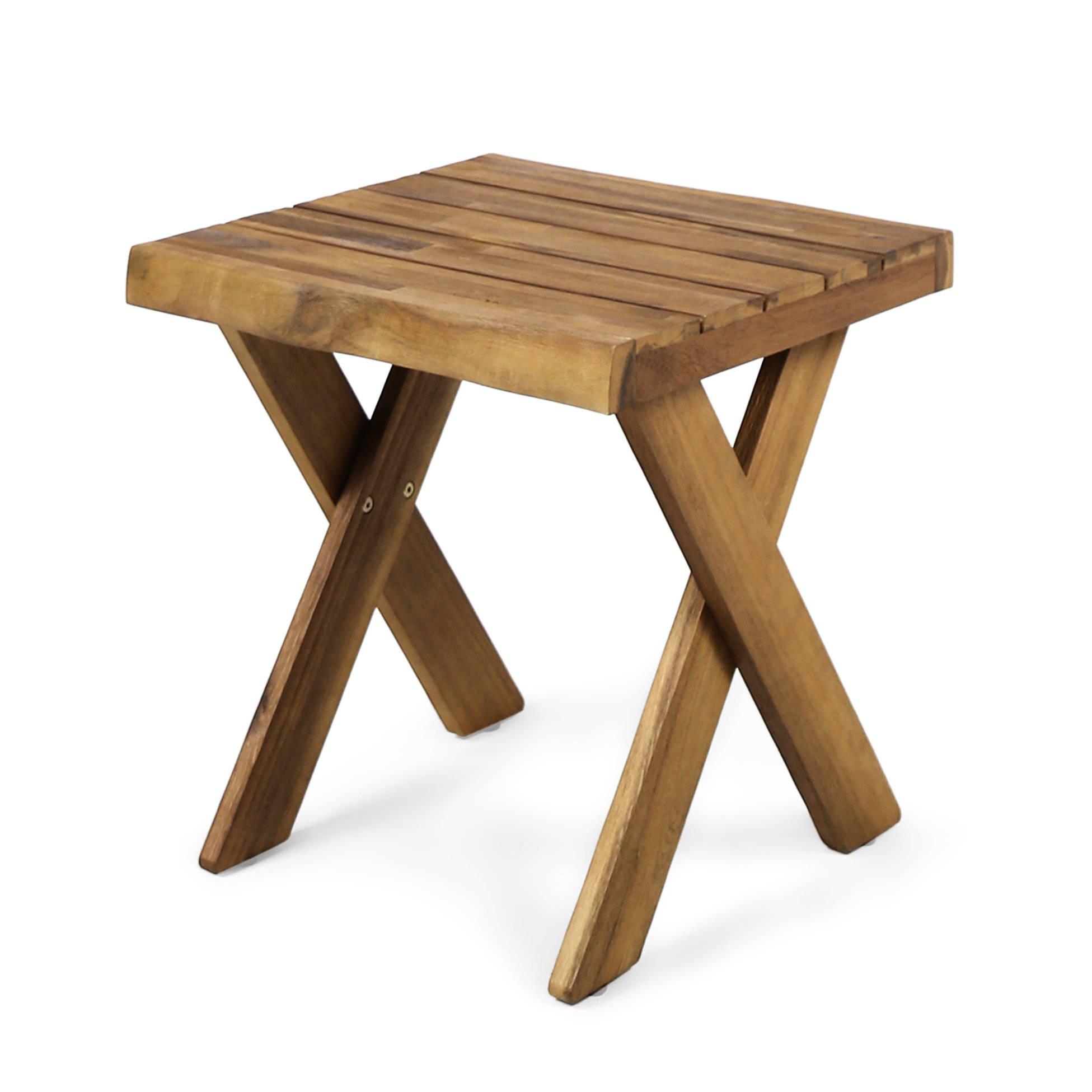 Gracie Oaks Rustic-style Wood Side Table, Sandblast Covered Grey Finish ...