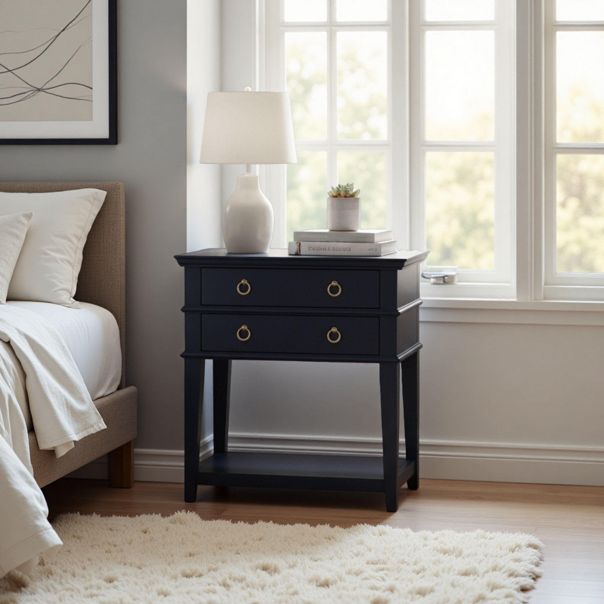 Latitude Run® 2-Drawer Tray Top Nightstand | Wayfair