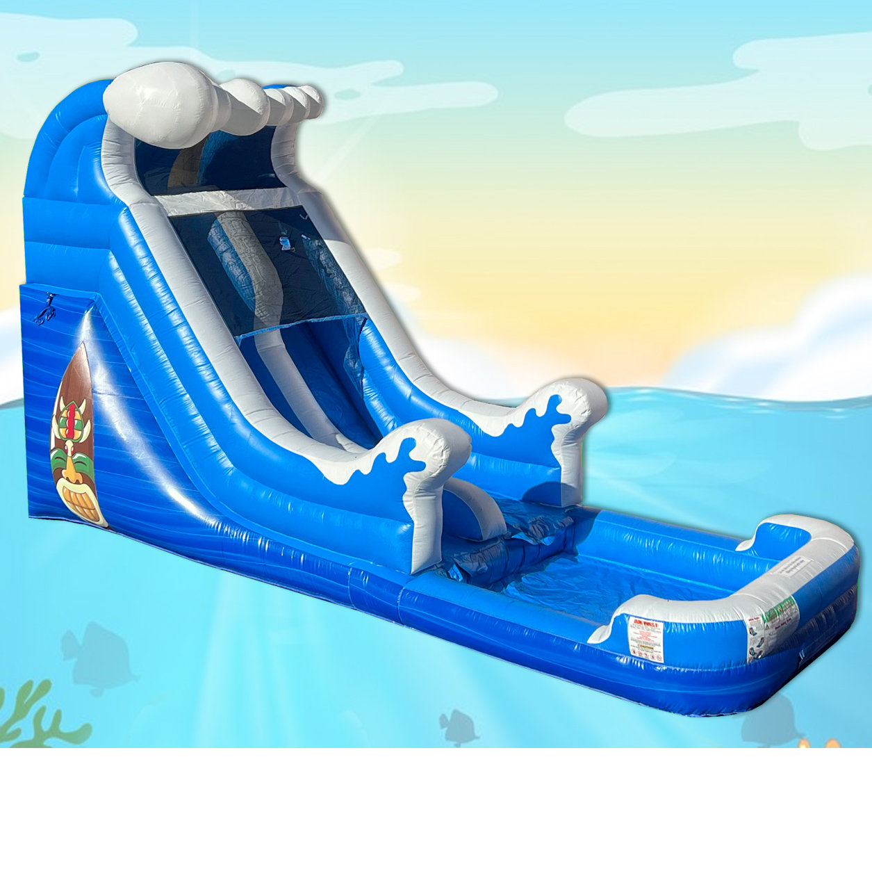 Jingo Jump 9' x 25' Inflatable Water Slide with Air Blower | Wayfair