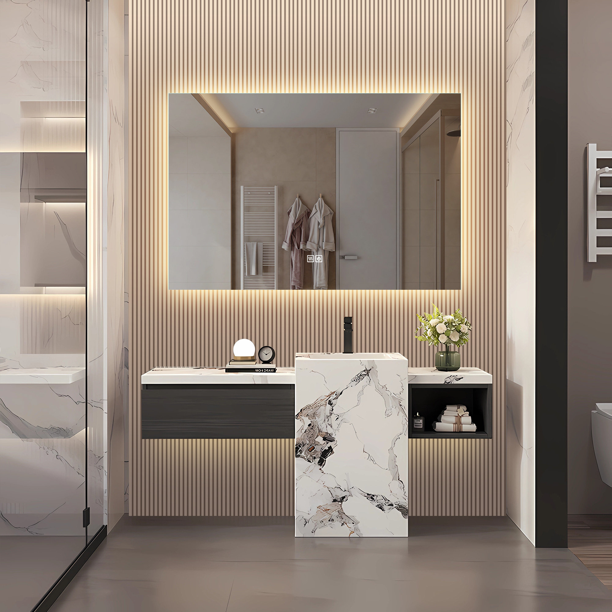 Metro Lane Darea Flat Wall Makeup / Shaving Mirror in Clear | Wayfair.co.uk