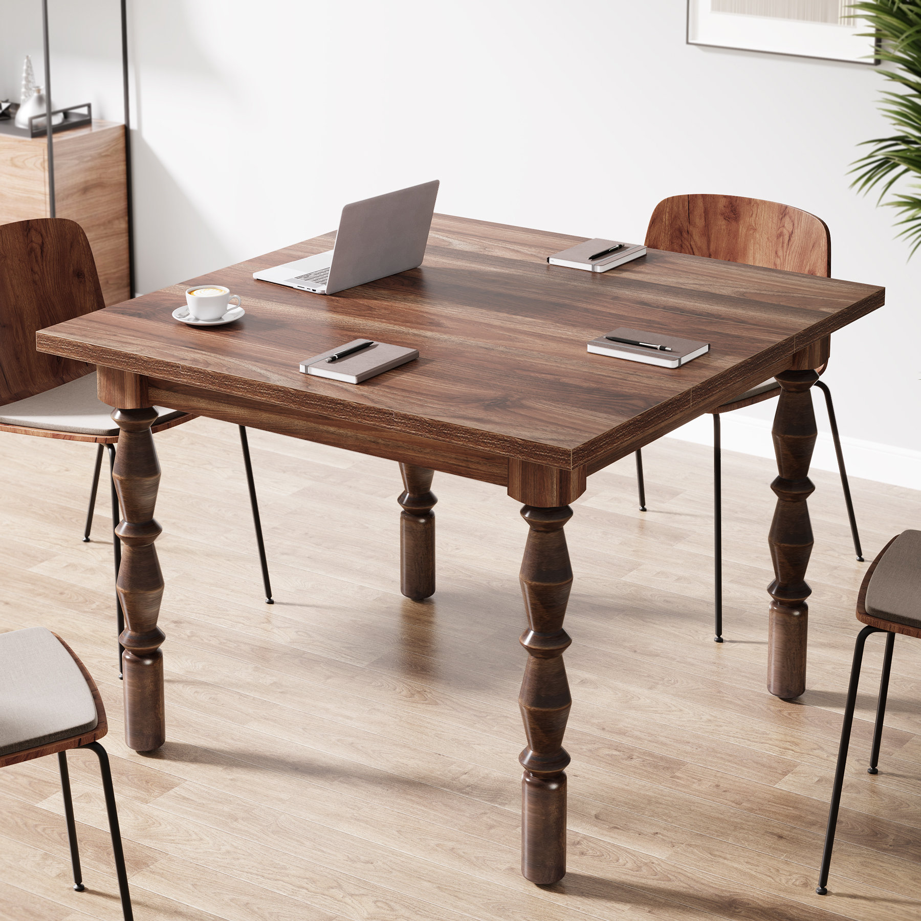 Charlton Home® Small Conference Table For 4, 39.4" Square Breakroom ...