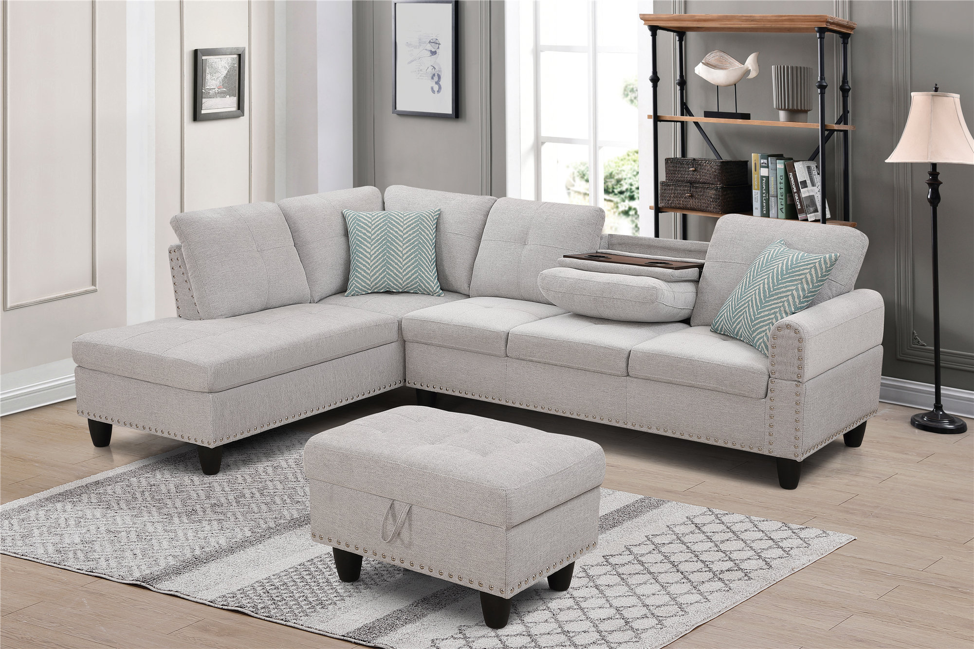 Red Barrel Studio® Sofa Left Hand Facing Sofa With Ottoman - Wayfair Canada