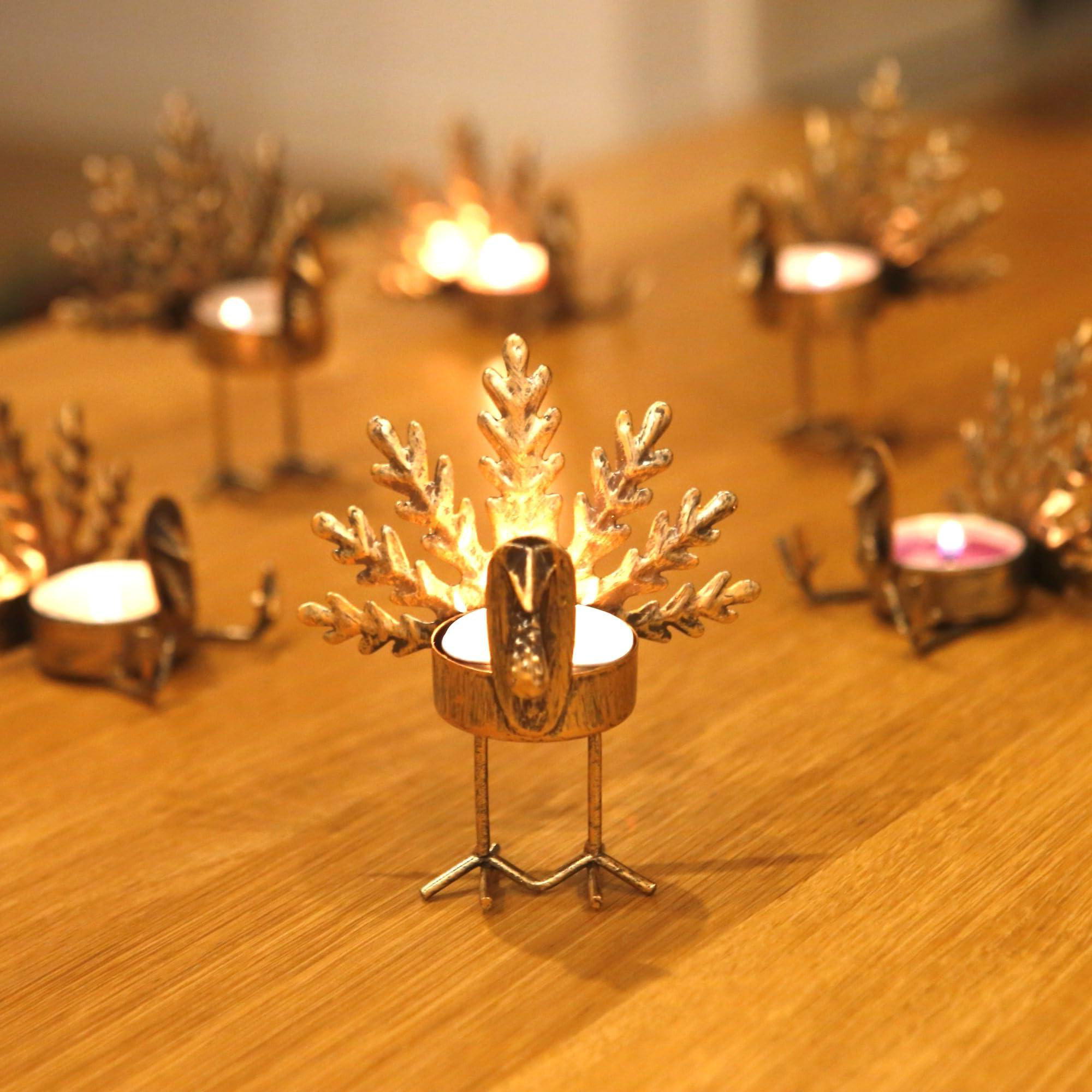 The Holiday Aisle® 6-Pack Metal Turkey Tea Light Candle Holders | Wayfair