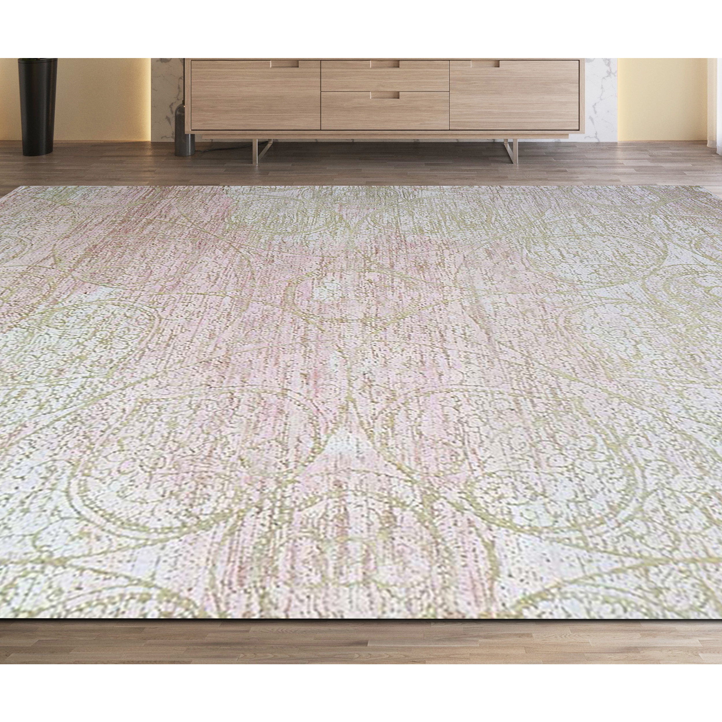 Bokara Rug Co., Inc. High-Quality Hand-Knotted Pink/Gray Area Rug | Wayfair