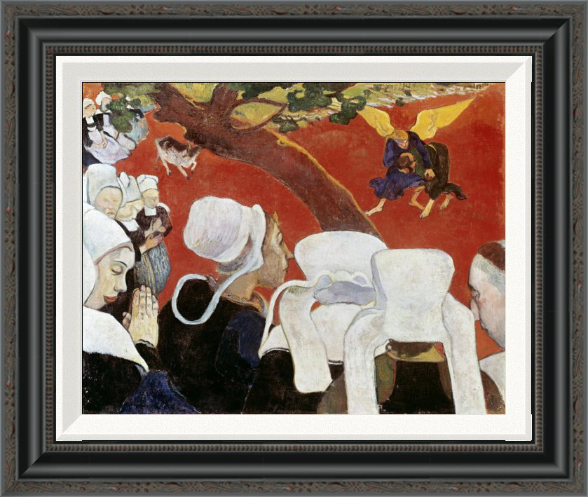 Global Gallery 'Vision After the Sermon' by Paul Gauguin Framed ...
