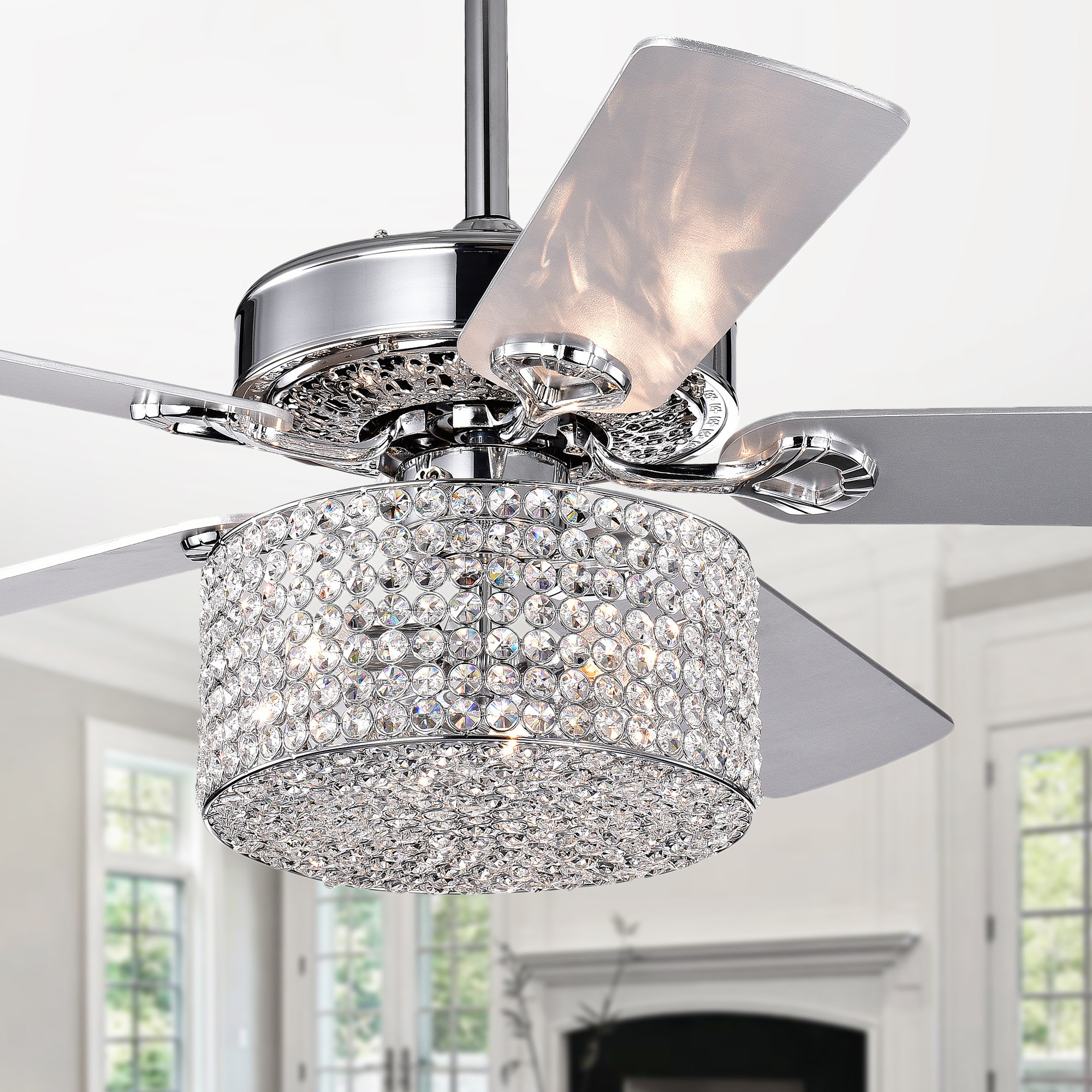 Mercer41 52" Monona 5 - Blade Crystal Ceiling Fan with Remote Control ...