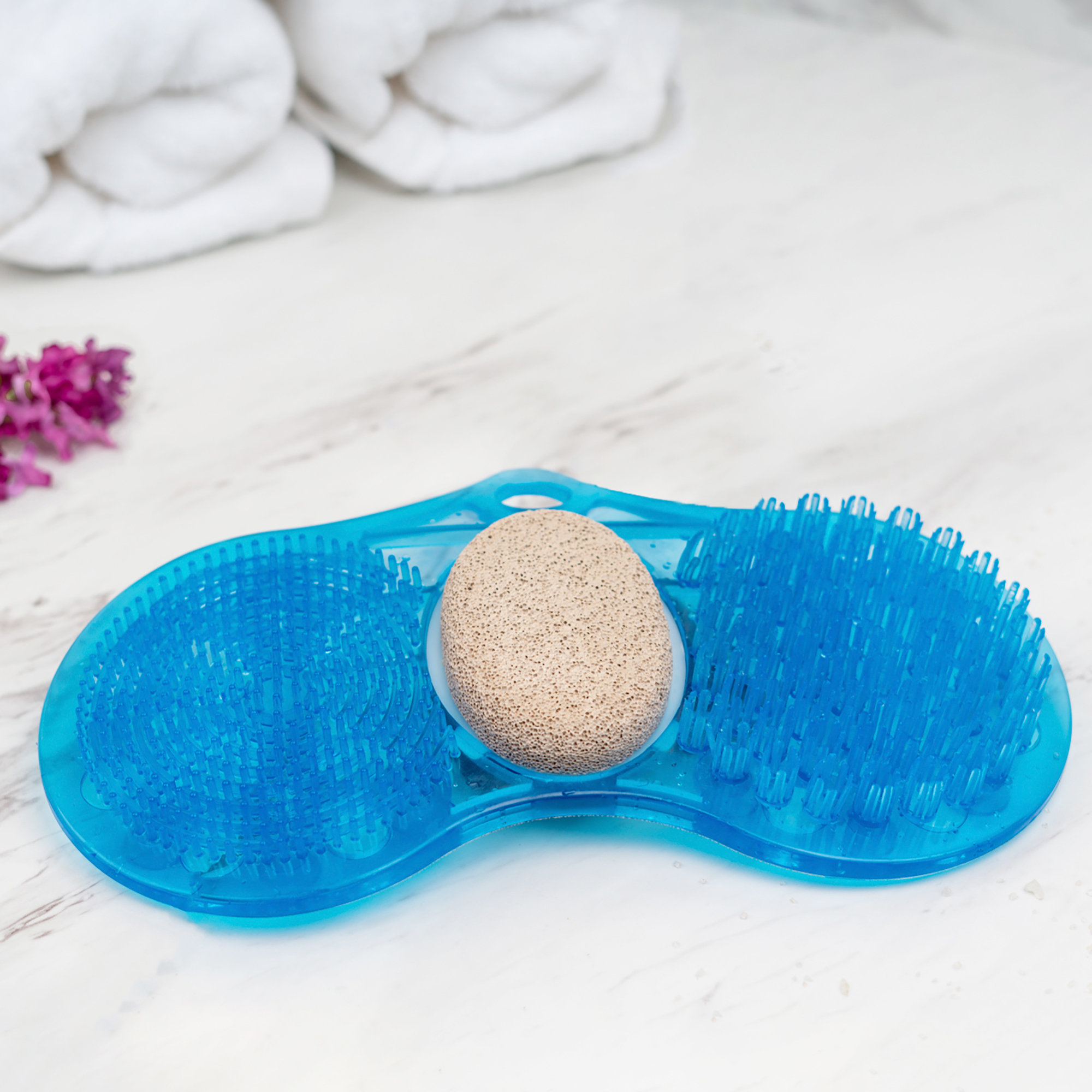 Rebrilliant Jadiel Cleansing Dual Foot Scrub & Pumice Shower Mat ...